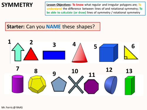 Primary geometry and measures teaching resources: Symmetry | TES