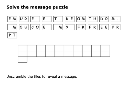 Solve the message puzzle from Dred Scott | Teaching Resources