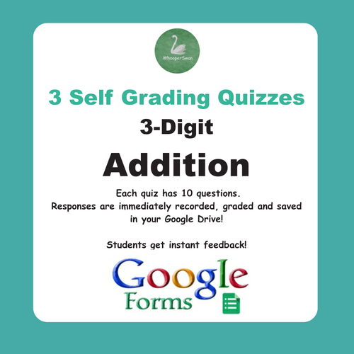 3-Digit Addition - Quiz with Google Forms | Teaching Resources