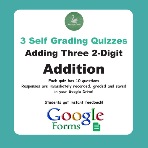 Adding Three 2-Digit Addition - Quiz with Google Forms | Teaching Resources