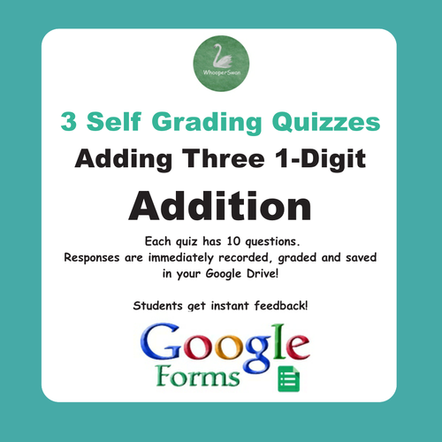 Adding Three 1-Digit Addition - Quiz with Google Forms | Teaching Resources