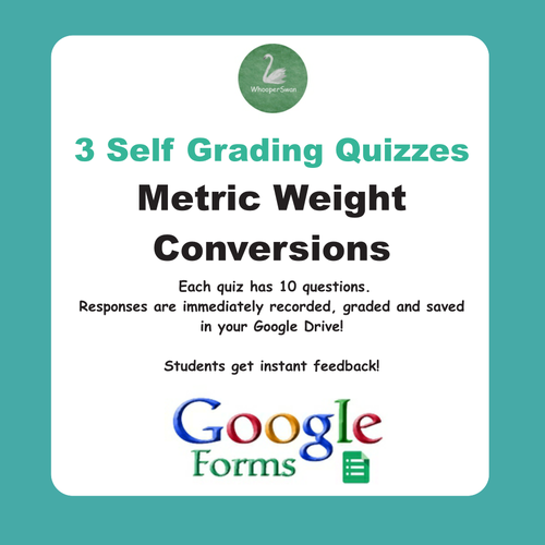 Metric Weight Conversions - Quiz with Google Forms | Teaching Resources