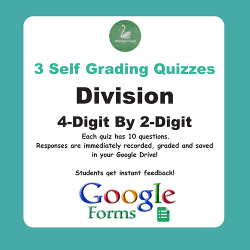Division Quiz - 4-Digit By 2-Digit (Google Forms) | Teaching Resources