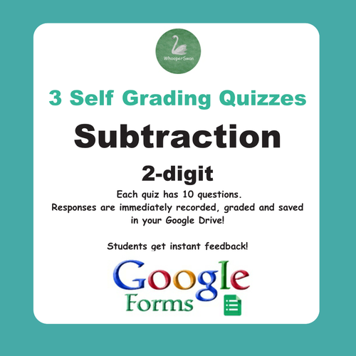 Subtraction Quiz - 2-Digit Numbers (Google Forms) | Teaching Resources