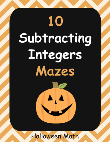 Halloween Math: Subtracting Integers Maze | Teaching Resources