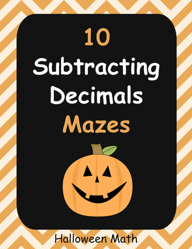 Halloween Math: Subtracting Decimals Maze | Teaching Resources