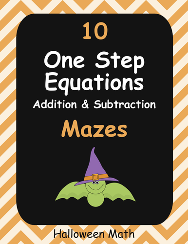 Halloween Math: One Step Equations Maze (Addition & Subtraction ...