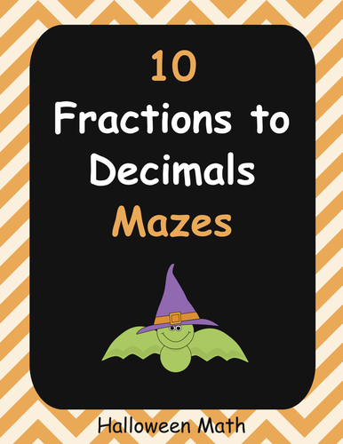 Halloween Math: Fractions to Decimals Maze | Teaching Resources