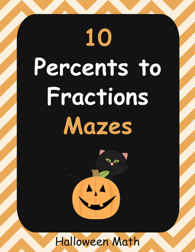 Halloween Math: Percents to Fractions Maze | Teaching Resources
