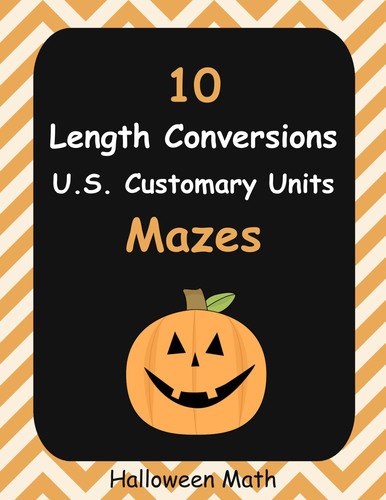 Halloween Math: Length Conversions Maze - U.S. Customary Units ...
