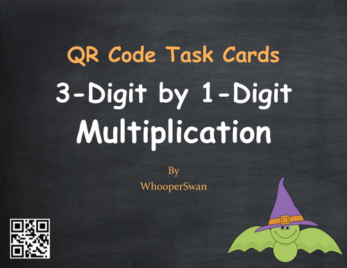 Halloween Math: 3-Digit by 1-Digit Multiplication QR Code Task Cards ...