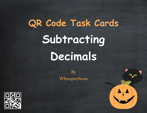 Halloween Math: Subtracting Decimals QR Code Task Cards | Teaching ...