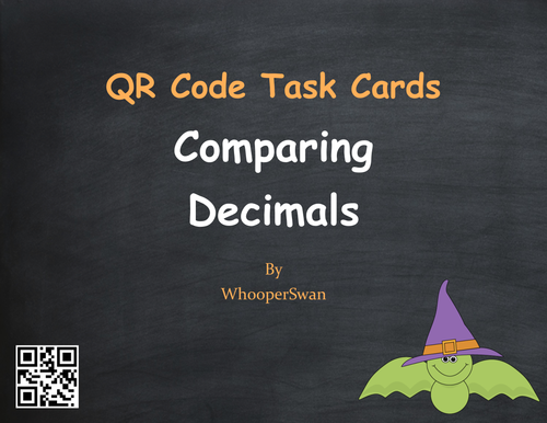 Halloween Math: Comparing Decimals QR Code Task Cards | Teaching Resources
