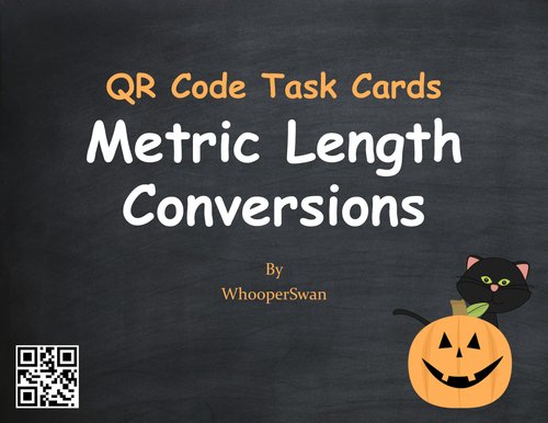 Halloween Math: Metric Length Conversions QR Code Task Cards | Teaching ...