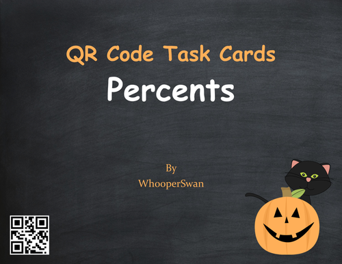 Halloween Math: Percents QR Code Task Cards | Teaching Resources