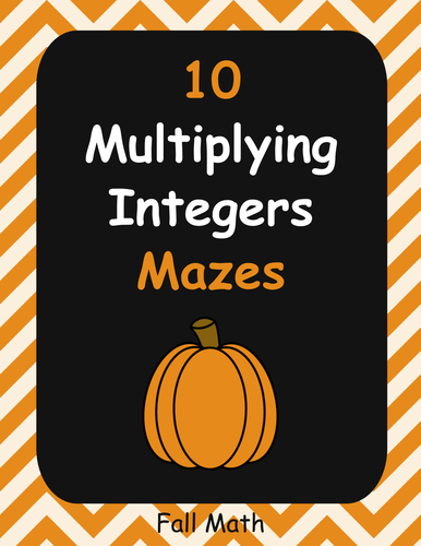Fall Math: Multiplying Integers Maze | Teaching Resources