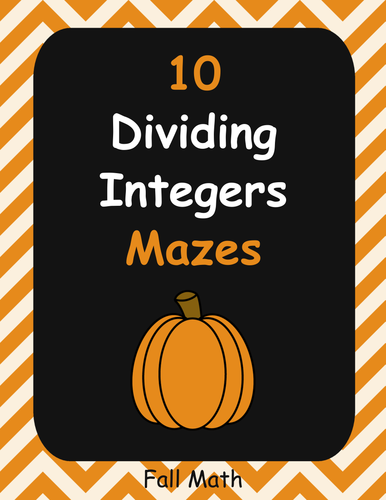Fall Math: Dividing Integers Maze | Teaching Resources