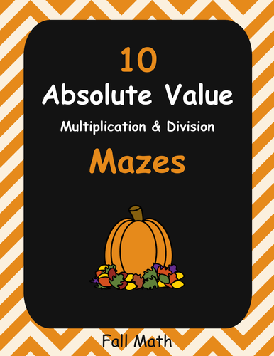 Fall Math: Absolute Value Maze - Multiplication & Division | Teaching ...