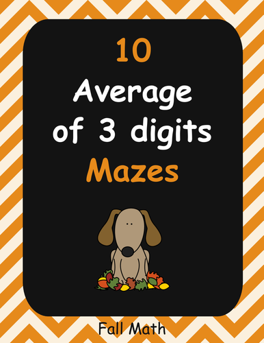 Fall Math: Average of 3 digits Maze | Teaching Resources