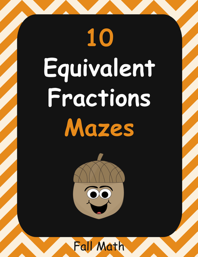 Fall Math: Equivalent Fractions Maze | Teaching Resources