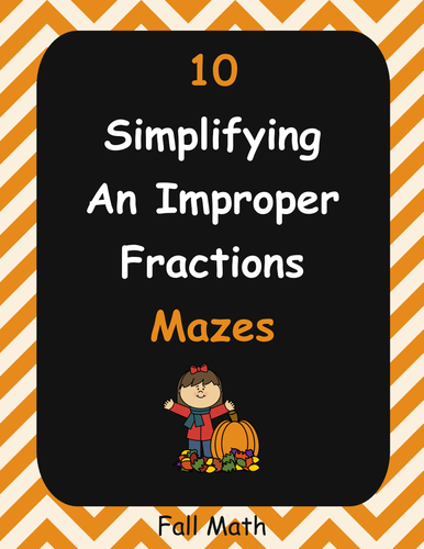 Fall Math: Simplifying an Improper Fractions Maze | Teaching Resources