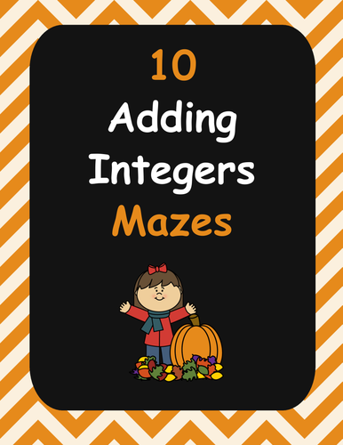 Fall Math: Adding Integers Maze | Teaching Resources