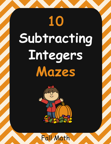 Fall Math: Subtracting Integers Maze | Teaching Resources