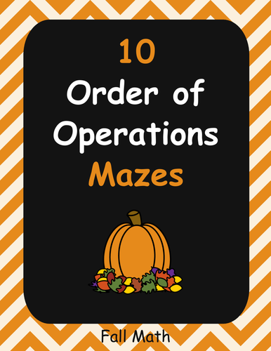 Fall Math: Order of Operations Maze | Teaching Resources