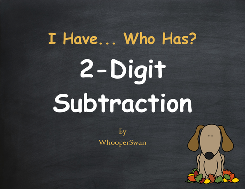 Fall Math: 2-Digit Subtraction - I Have, Who Has | Teaching Resources