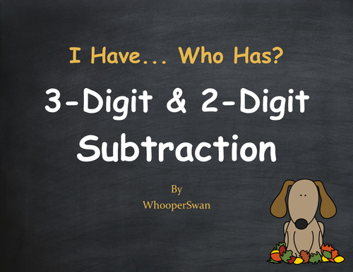 Fall Math: 3-Digit and 2-Digit Subtraction - I Have, Who Has | Teaching ...