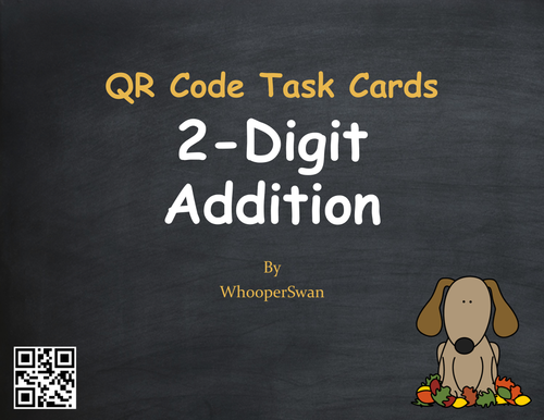 Fall Math: 2-Digit Addition QR Code Task Cards | Teaching Resources