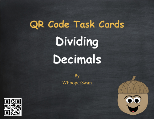 Fall Math: Dividing Decimals QR Code Task Cards | Teaching Resources