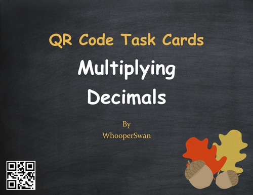 Fall Math: Multiplying Decimals QR Code Task Cards | Teaching Resources
