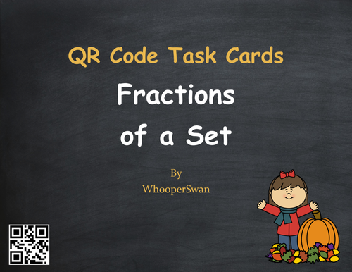 Fall Math: Fractions of a Set QR Code Task Cards | Teaching Resources