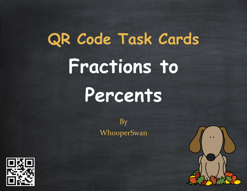 Fall Math: Fractions to Percents QR Code Task Cards | Teaching Resources