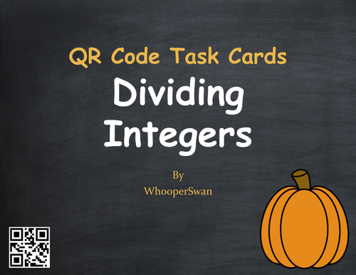 Fall Math: Dividing Integers QR Code Task Cards | Teaching Resources