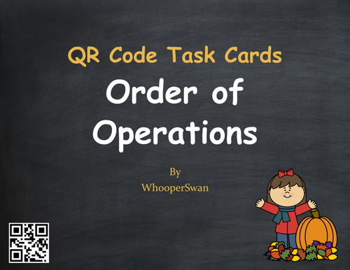 Fall Math: Order of Operations QR Code Task Cards | Teaching Resources