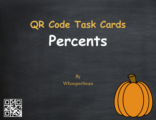Fall Math: Percents QR Code Task Cards | Teaching Resources