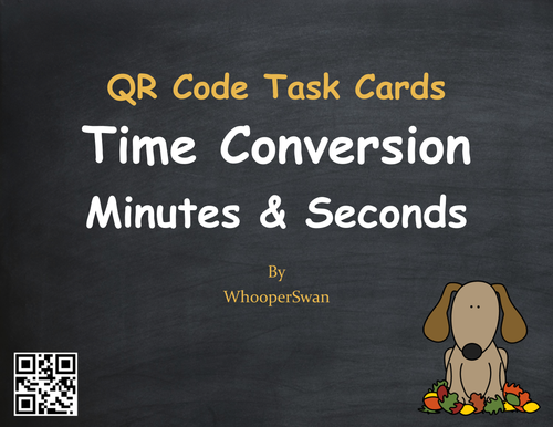 Fall Math: Time Conversion: Minutes & Seconds QR Code Task Cards ...