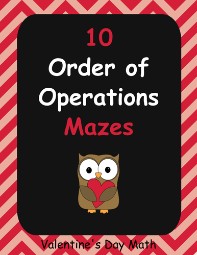 Valentine's Day Math: Order of Operations Maze | Teaching Resources
