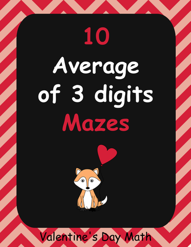 Valentine's Day Math: Average of 3 digits Maze | Teaching Resources