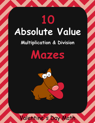 Valentine's Day Math: Absolute Value Maze - Multiplication & Division ...