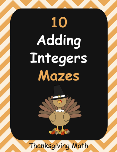 Thanksgiving Math: Adding Integers Maze | Teaching Resources