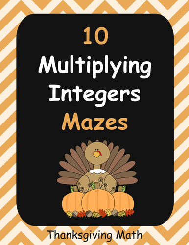 Thanksgiving Math: Multiplying Integers Maze | Teaching Resources