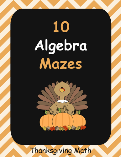 Thanksgiving Math: Algebra Maze | Teaching Resources