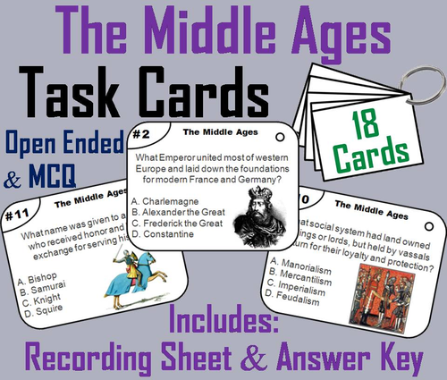 Middle Ages Task Cards | Teaching Resources