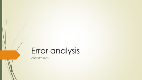 error analysis and titration calculations made easy | Teaching Resources