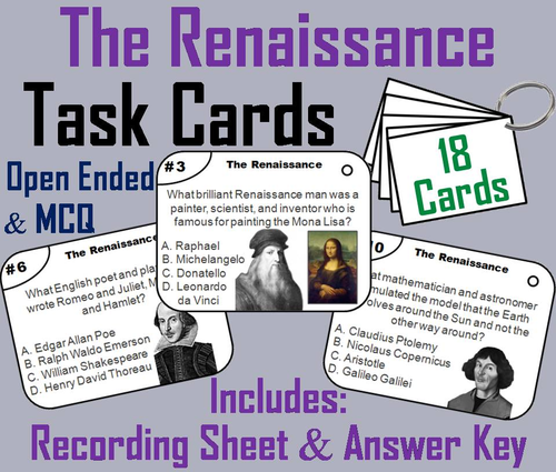 Renaissance Task Cards | Teaching Resources