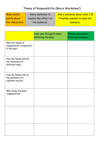 An Inspector Calls Film Grid | Teaching Resources An Inspector Calls Film Grid | Teaching Resources