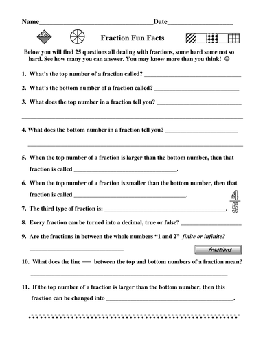 End of the Year Fraction Fun Facts | Teaching Resources